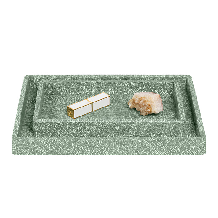 Tenby Faux Shagreen Tray Set (Sage) – Hudson & Vine