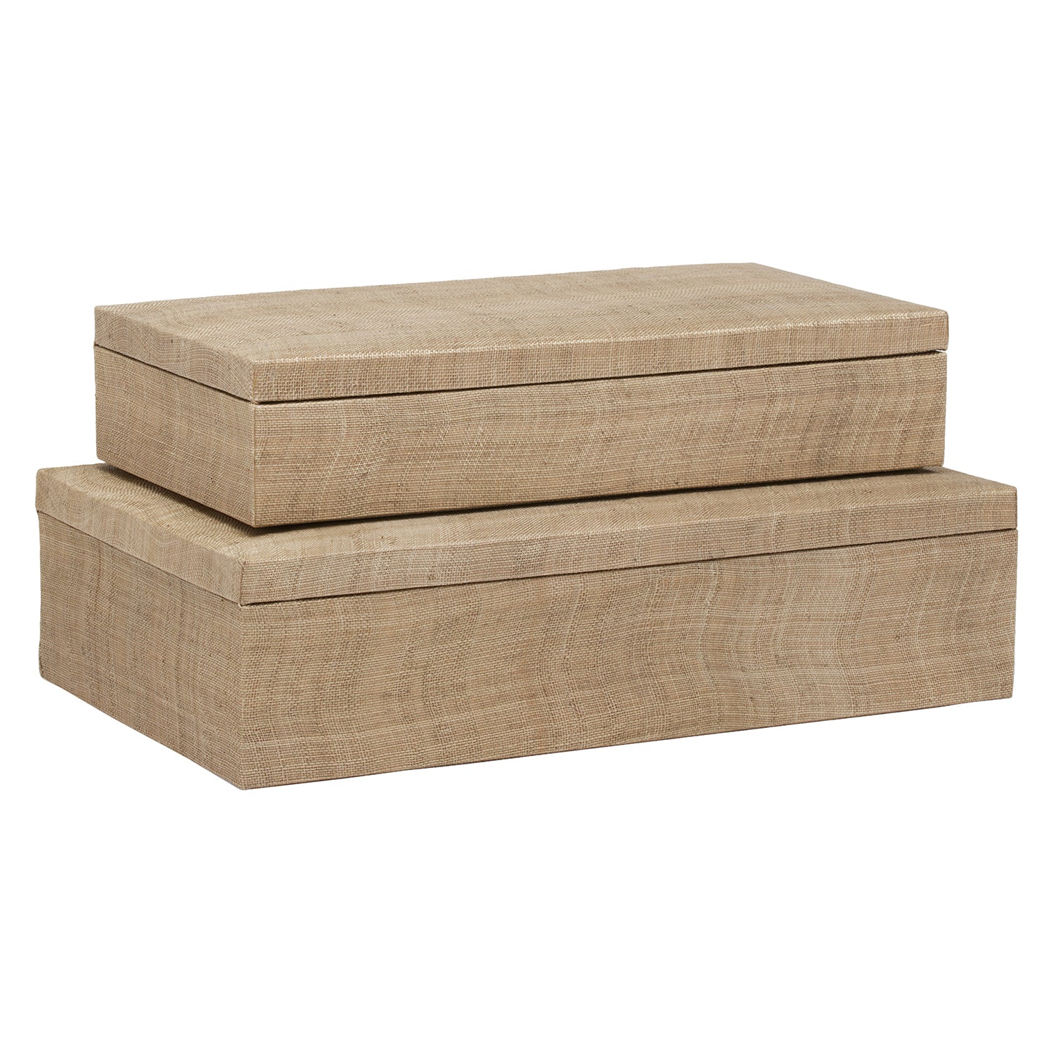 Zamora Sand Silken Abaca Rectangle Box Set/2 – Hudson & Vine