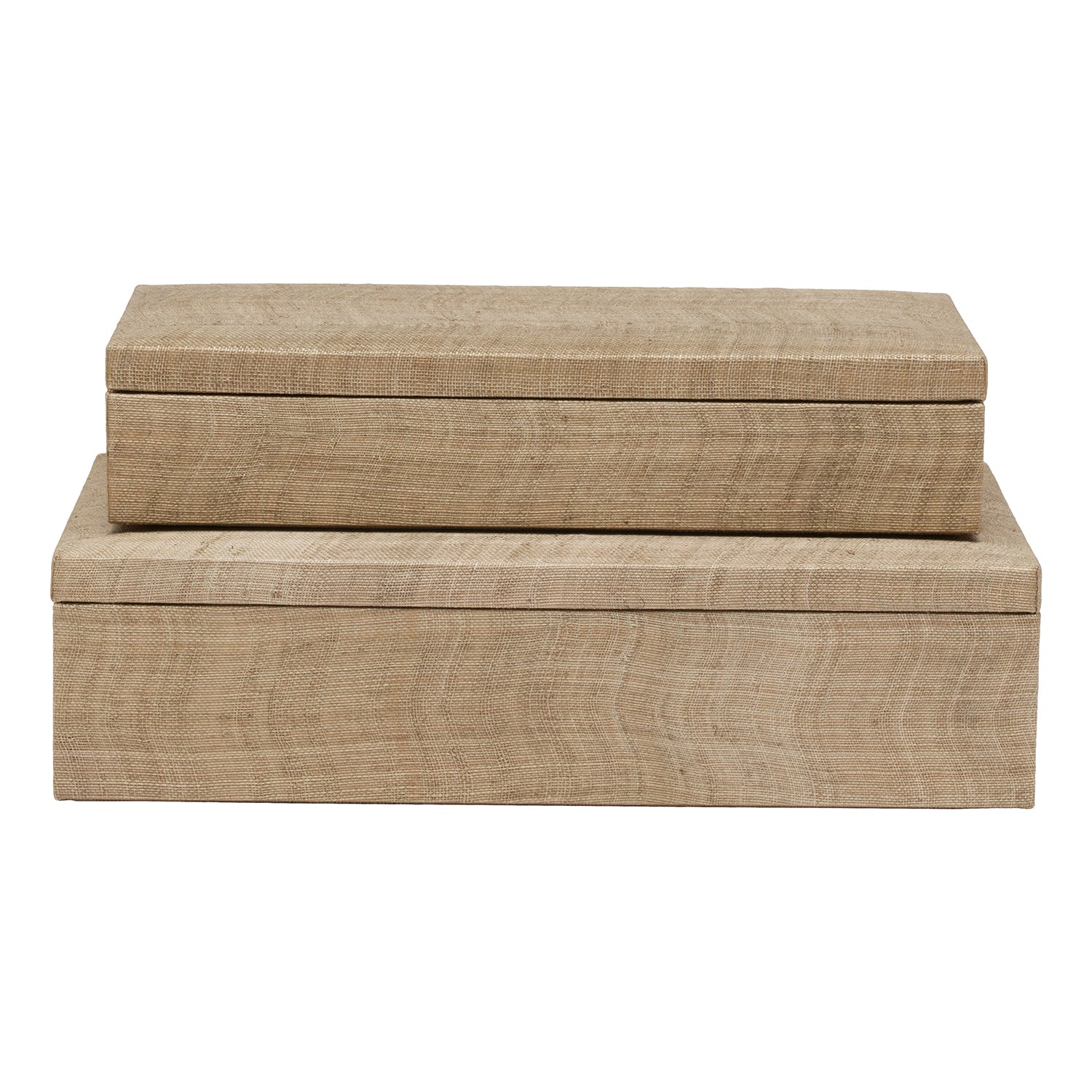 Zamora Sand Silken Abaca Rectangle Box Set/2 – Hudson & Vine