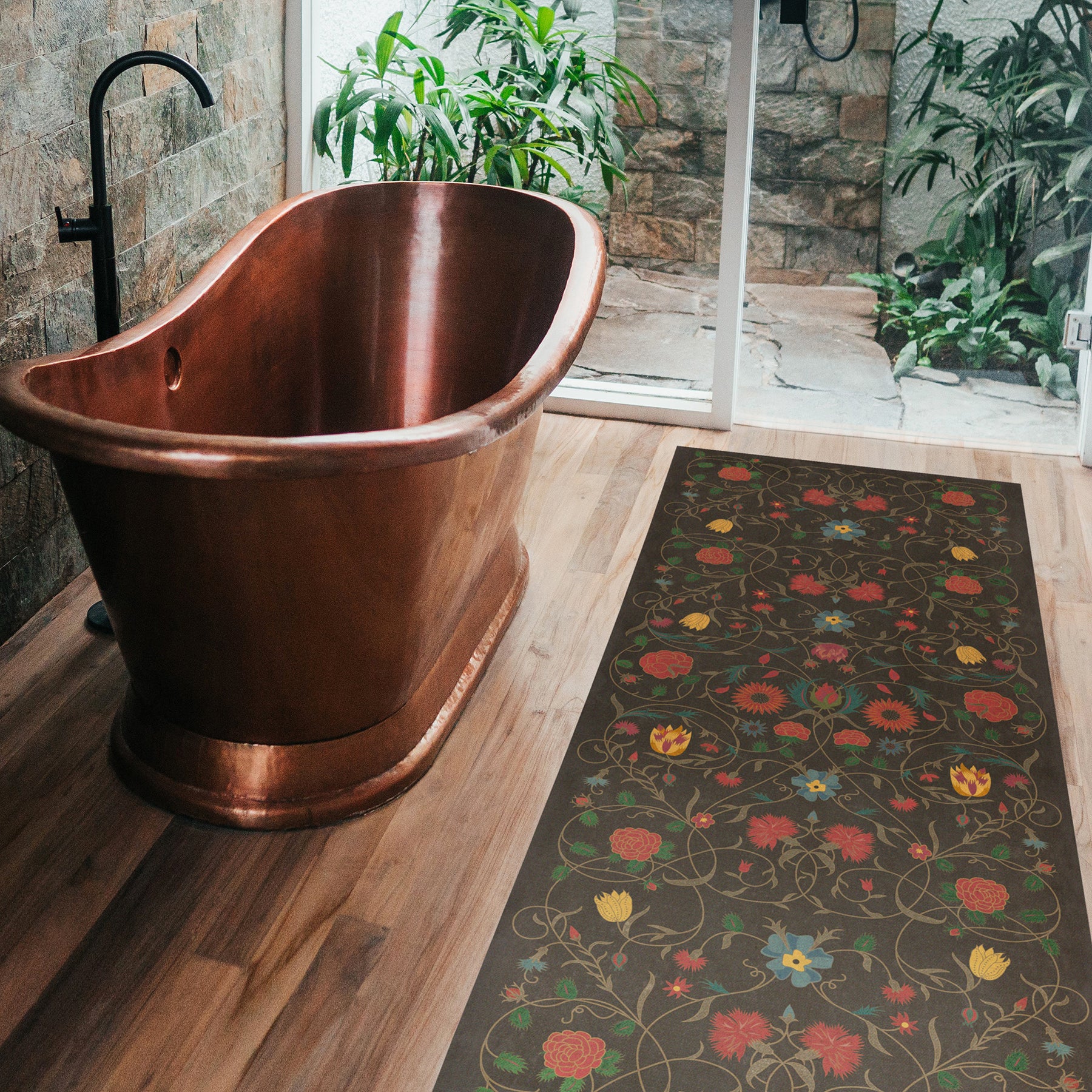Vintage Vinyl Floorcloths (Williamsburg - Floral - Susannah) – Hudson ...