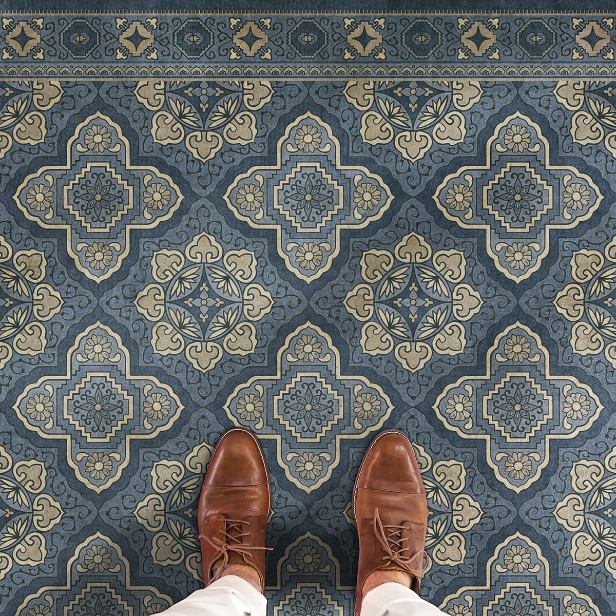 Vinyl Floorcloth Mat (Williamsburg - Antiquary - Galleys) – Hudson & Vine