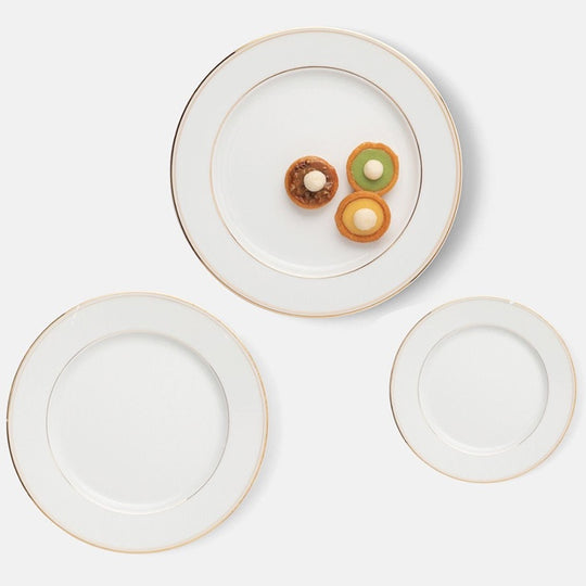 White Hannah Gold Trim Porcelain Dinnerware – Hudson & Vine